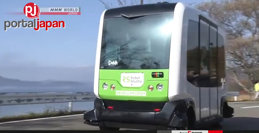 Driverless bus tested on public road in Japan - Portal Japan