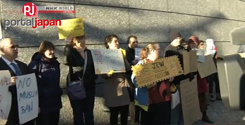 Protest against Trump's immigration order in Tokyo - Portal Japan