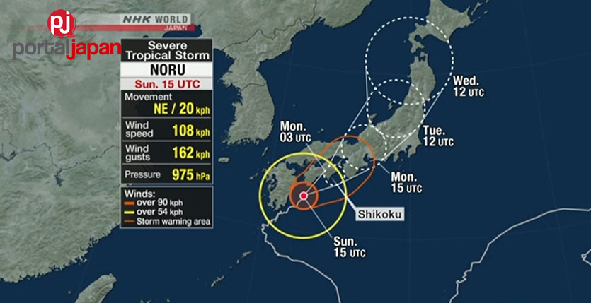 Noru sets sight on Japan's main island - Portal Japan